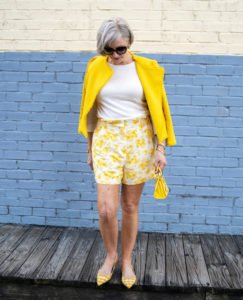 A summer jacket and shorts: wearing yellow bold and beautifully