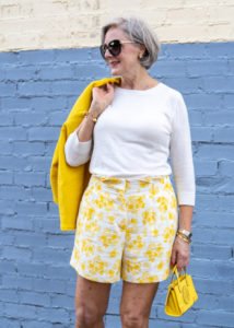 A summer jacket and shorts: wearing yellow bold and beautifully