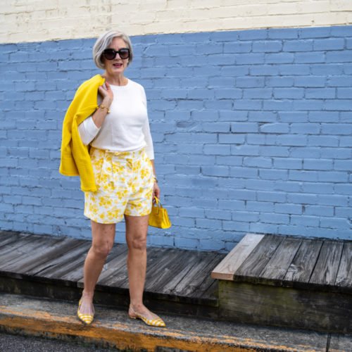 A summer jacket and shorts: wearing yellow bold and beautifully