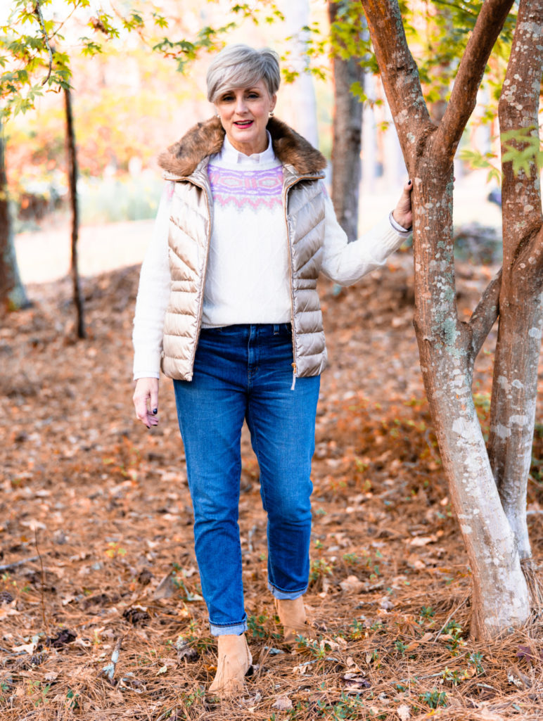 perfectly preppy puffer vest with a fair isle sweater - Style at a ...