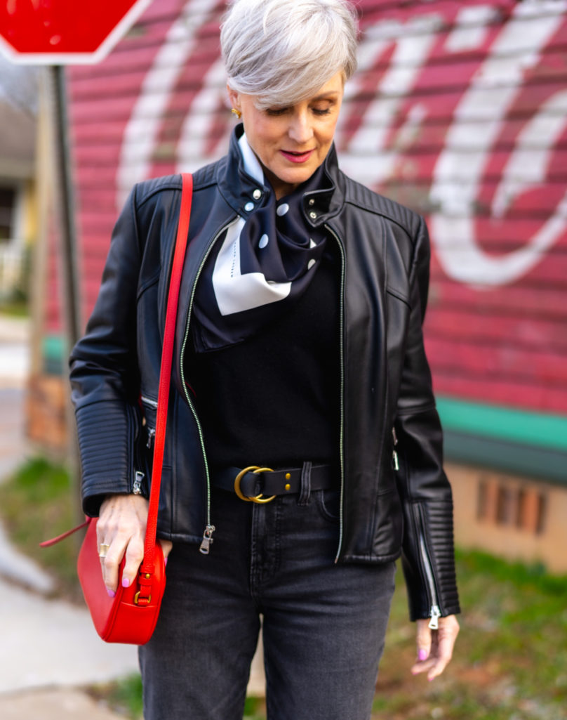 how to wear a moto jacket - Style at a Certain Age