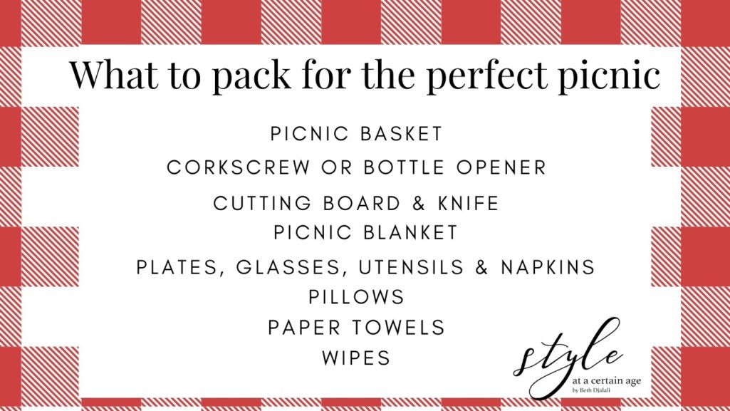 what to pack for a summer picnic - Style at a Certain Age