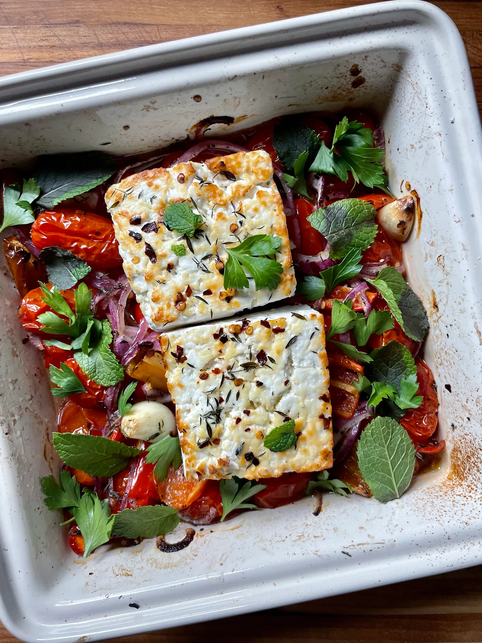 Baked Feta with Tomatoes and Herbs – Easy Mediterranean Recipe