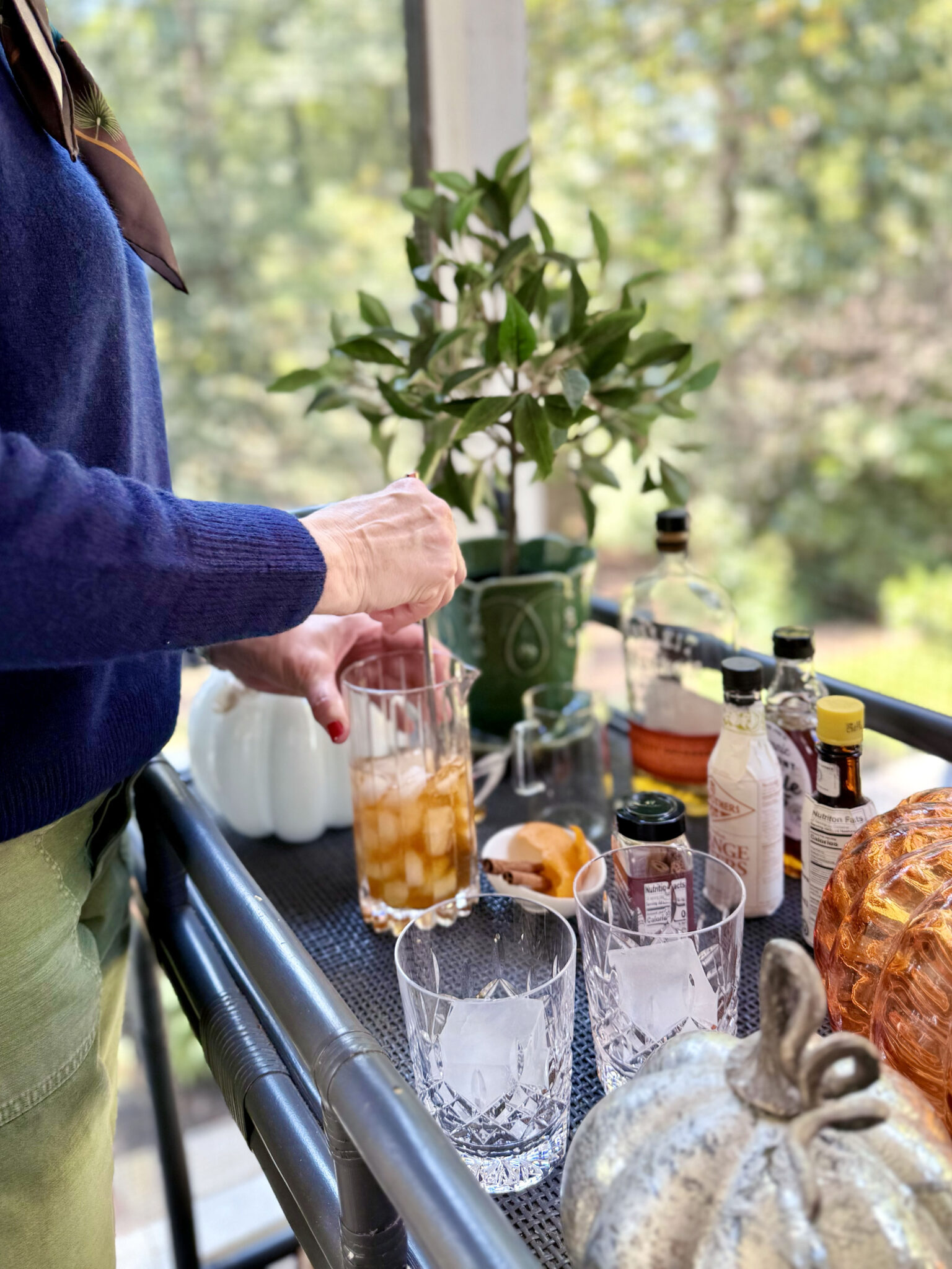 Fall Porch Style Over 50: Cozy Layers, Bourbon Cocktails & Pumpkin Hand ...