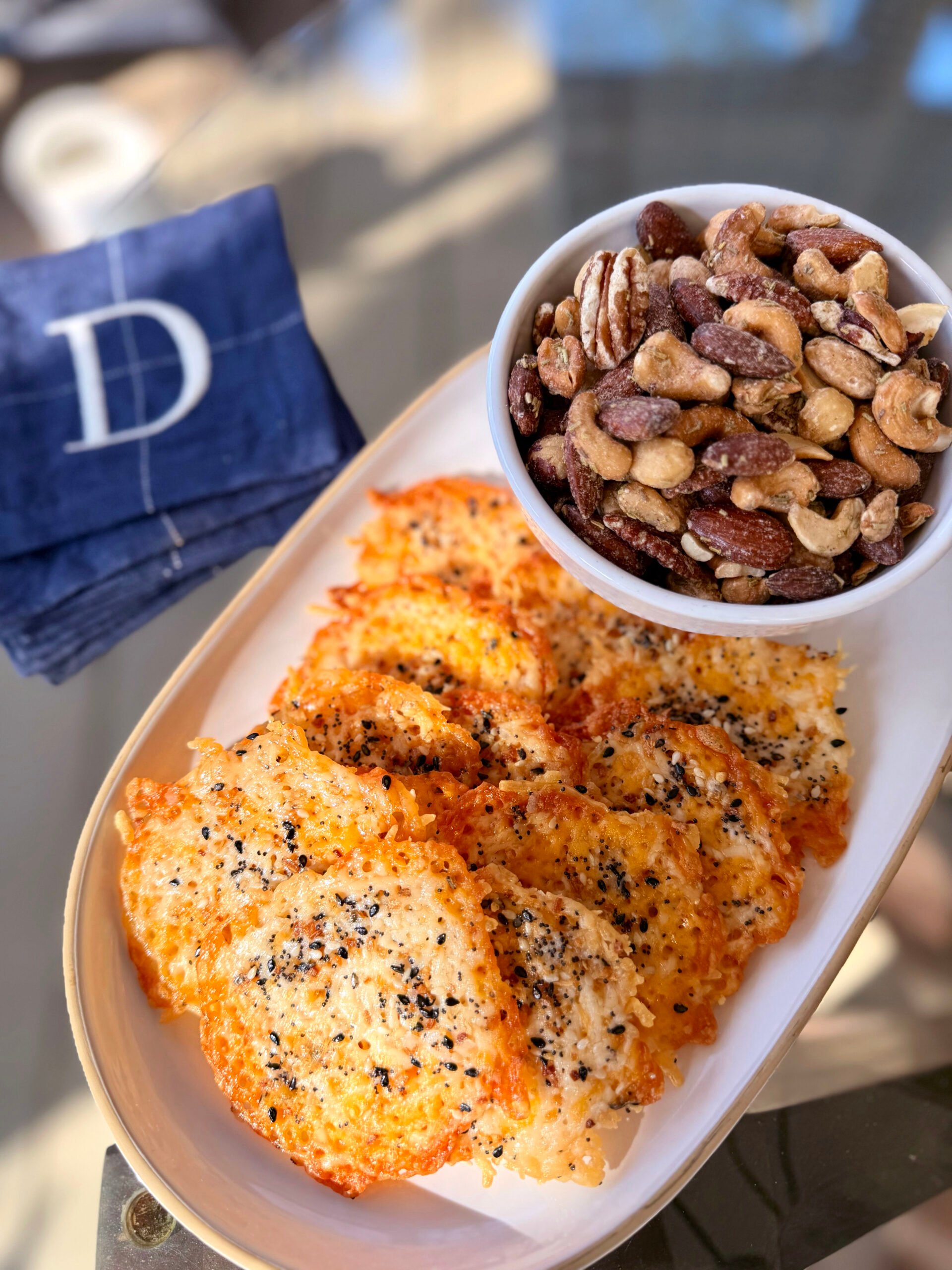 Blood Orange Whiskey Sour & Everything Bagel Cheese Crisps